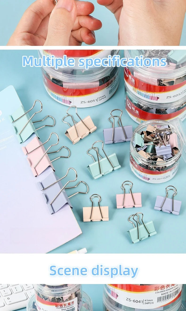 60PCS Multi-functional Color Long Tail Ticket Clip dovetail clip Binder ...