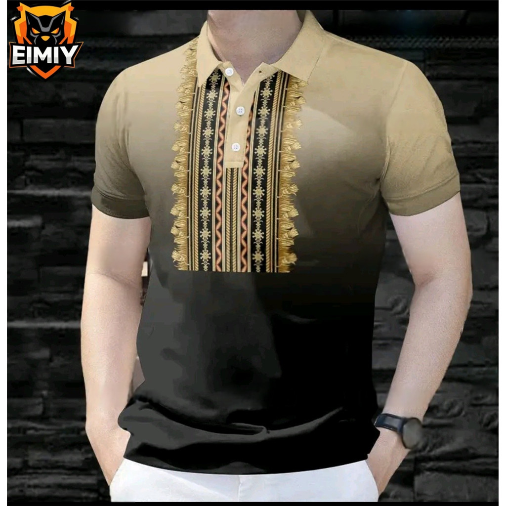 Filipiniana Ethnic Polo Polo Barong for Men 3D Print Polo Shirts for ...