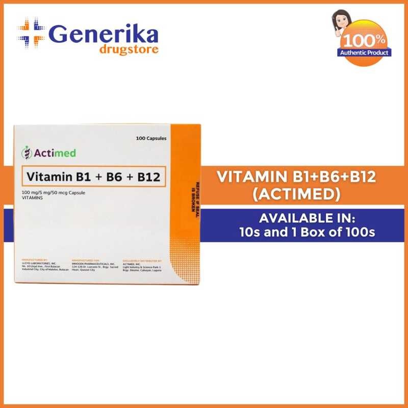 LY Actimed Vitamin B1 B6 + B12 Capsule 100Mg/5Mg/50Mcg | Shopee Philippines