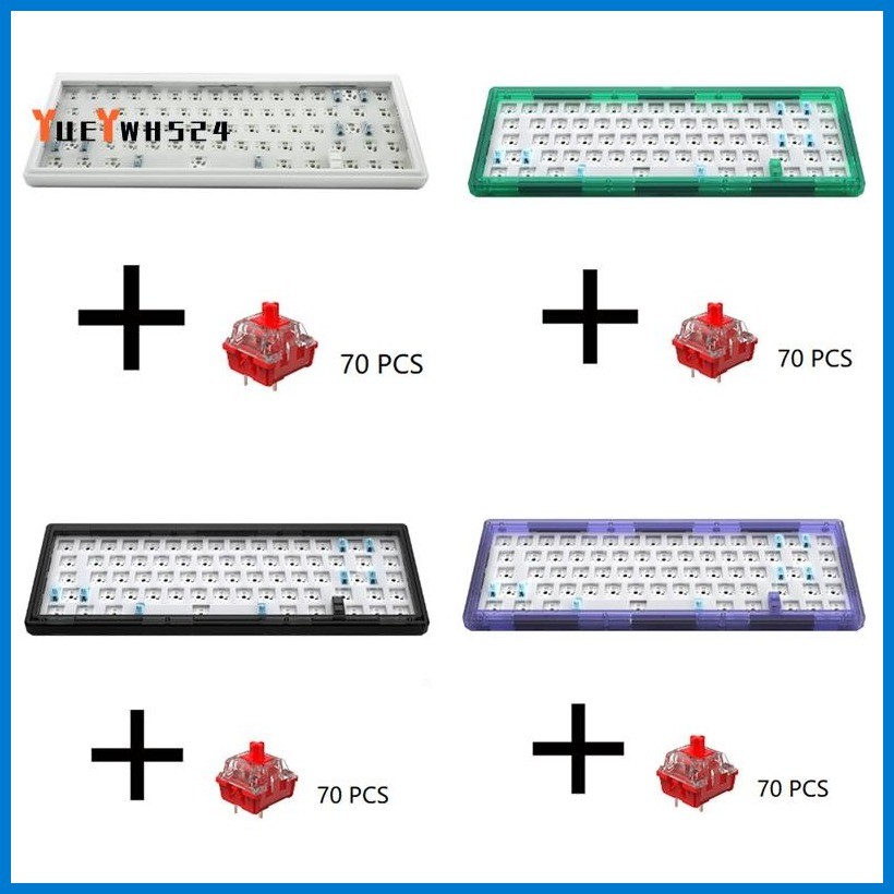 GAS67 Customized Mechanical Keyboard Kit with Red Axis DIY Kit Hot Swap ...