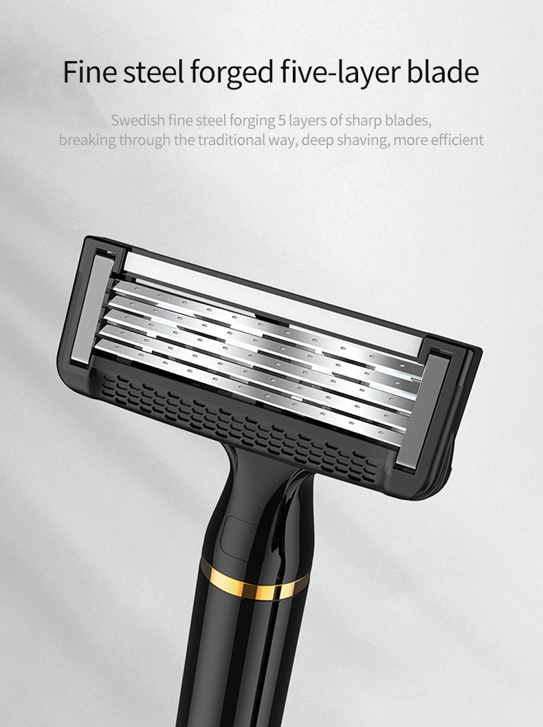 Black Luxurious Safety Razor Magnetic 5 Layers Double Edge Classic ...