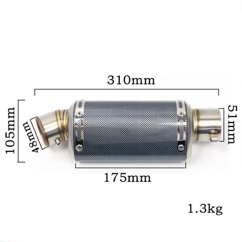 Motorcycle Exhaust Universal Muffler Pitbike Motorcross Escape Moto ...