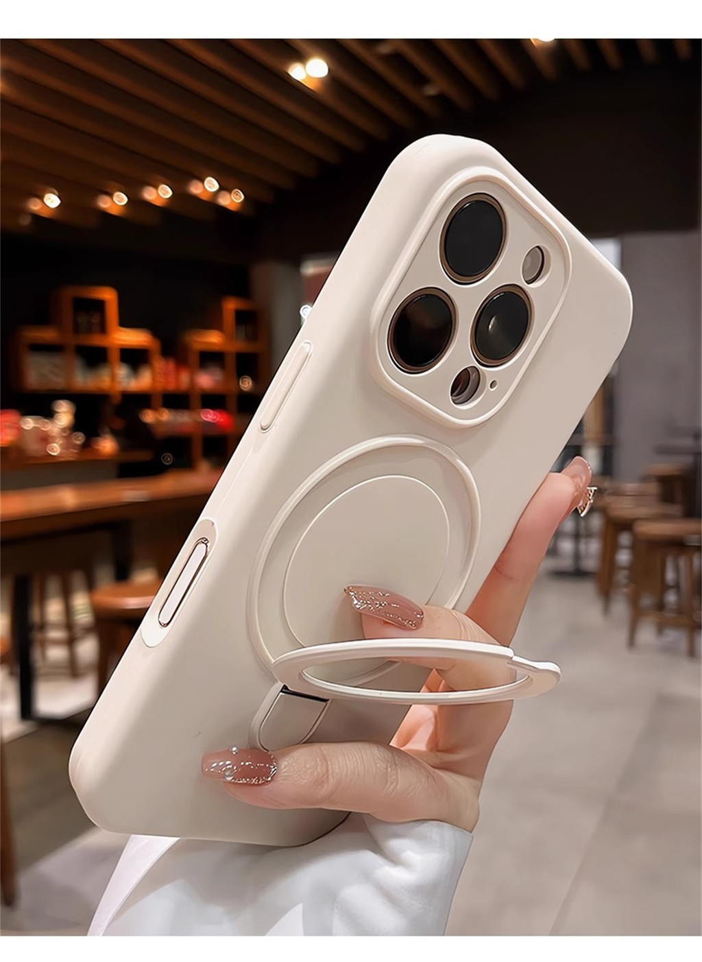 Flip Bracket Magnetic Liquid Silicone Phone Case for IPhone 16 Pro Max ...