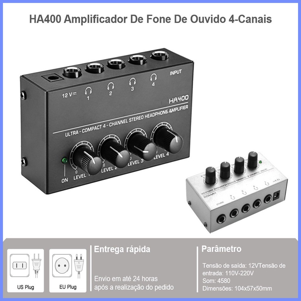 Ultra Compact Stereo Audio Amplifier Ha400 4-Channel Audio Amplifier ...