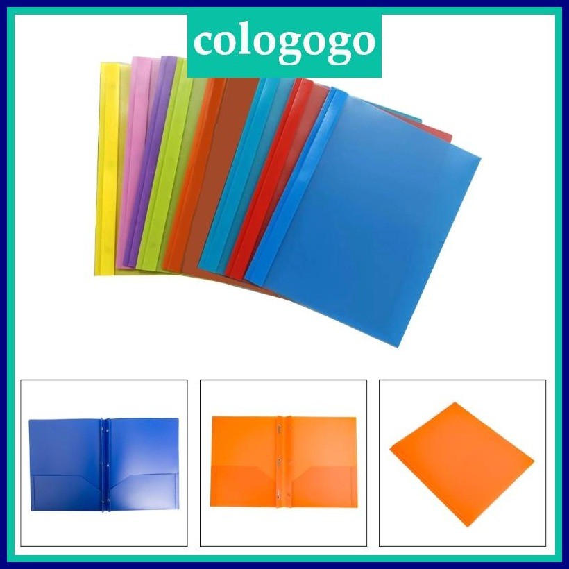 COLO Folders with Pockets Prong 8 Pack Plastic Pocket Folder File ...