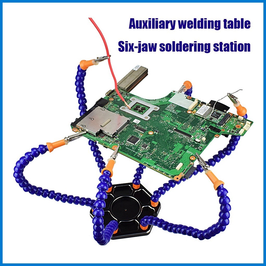 Desk Clip PCB Soldering Holder 6 Flexible Arms Auxiliary Welding ...