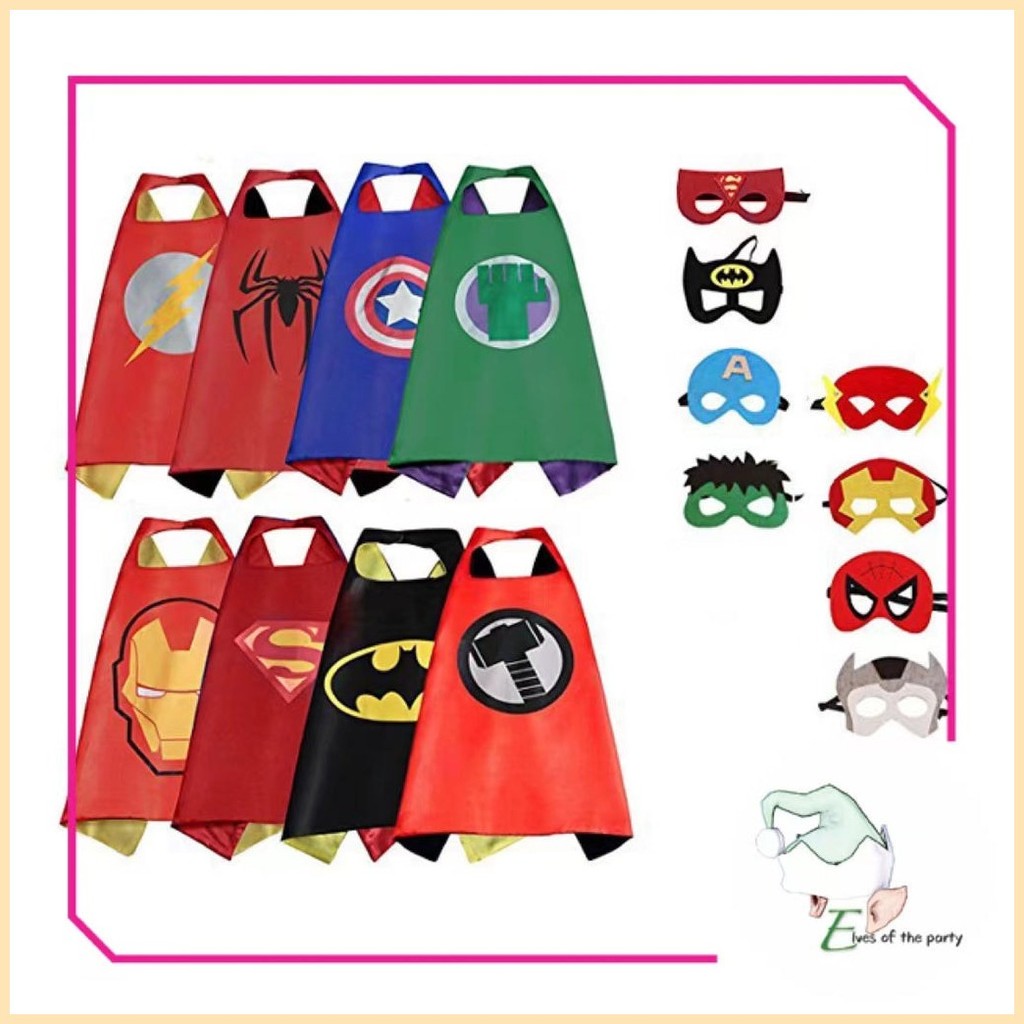 Superhero Costume cape with mask Superhero Halloween costume cosplay ...