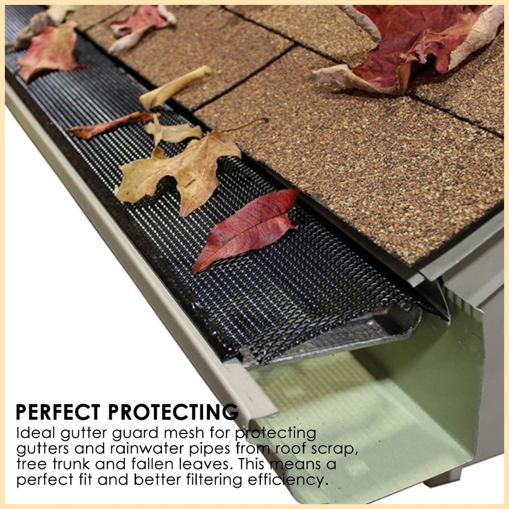 Gutter Guard Mesh Leaf Protection Mesh Splash Roof Panels with 10 ...