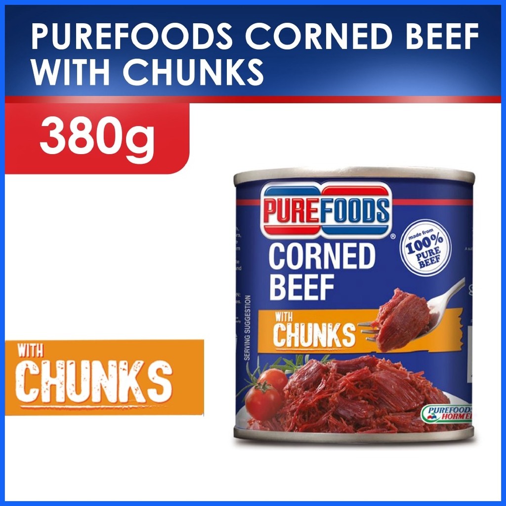 ∆ Purefoods Corned Beef with Chunks (380g) | Shopee Philippines