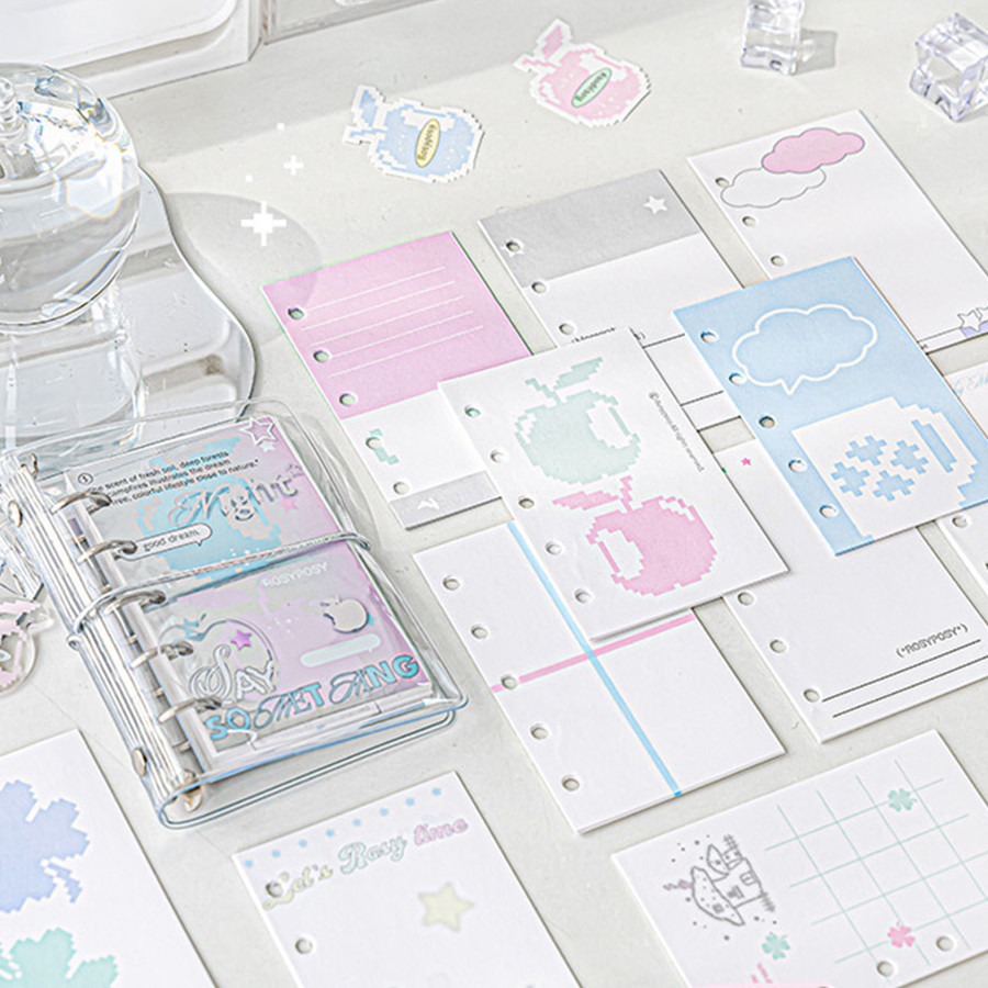 Flash Silver M5 Loose-leaf Handbook Mini Notebook Girls Pocket Notebook ...