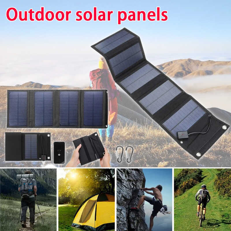 70/40W Foldable Solar Panel 5V USB Portable Battery Charger For Cell ...