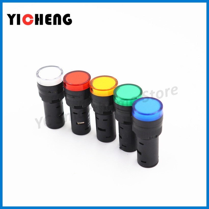 5pcs 16mm Panel Mount Signal Power Indicator Light Pilot Lamp AC DC 12V ...