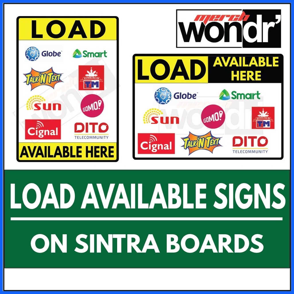 ♂ ☬ Load Available Signs, E-load, Loading Station Signage. Globe, Smart ...