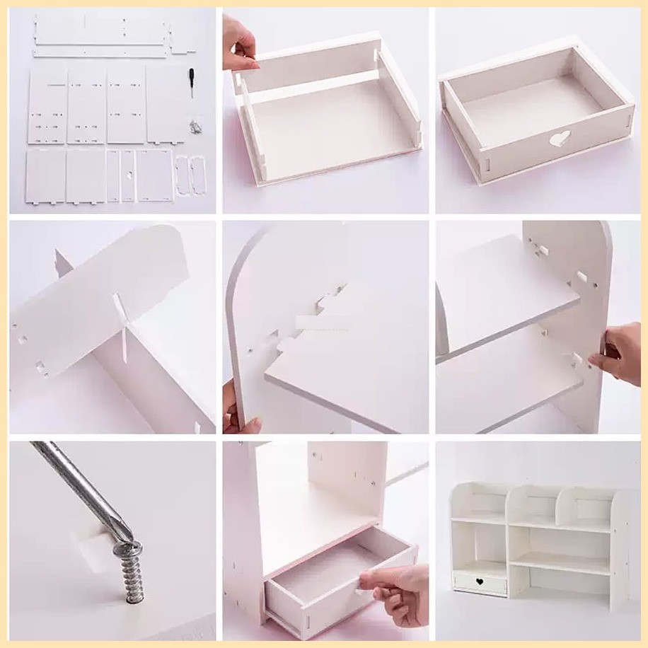 Office School Storage Korean Desk Organizer for school supplies Table ...