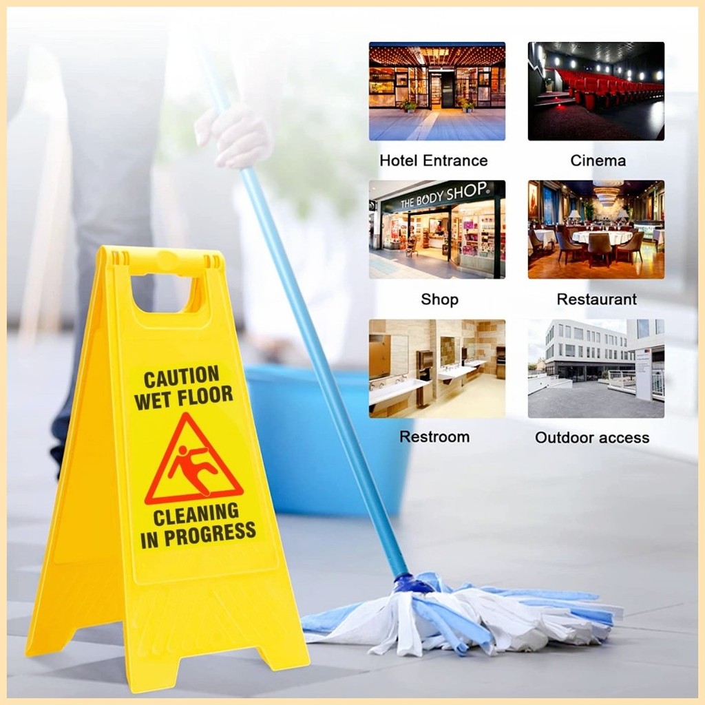Wet Floor Sign 2-Sided Caution Sign Slippery when Wet Sign Commercial A ...