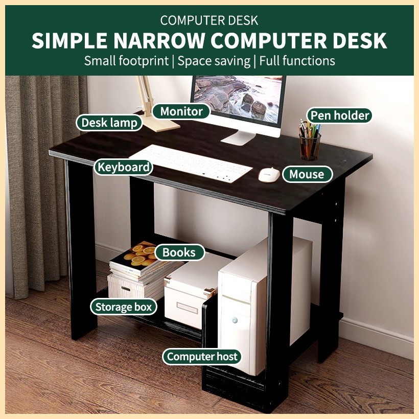 MONOSTYLE Solid wood Computer Table Study Desk Wooden Laptop Table 60* ...