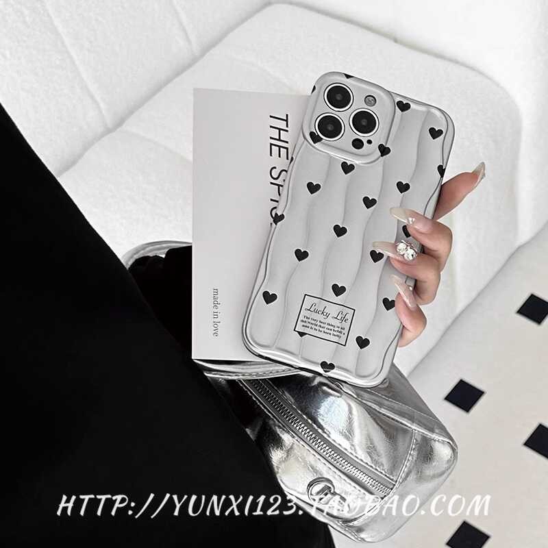 Ins YUNXI Premium Simple Silver Love Suitable For Iphone 15 Promax ...