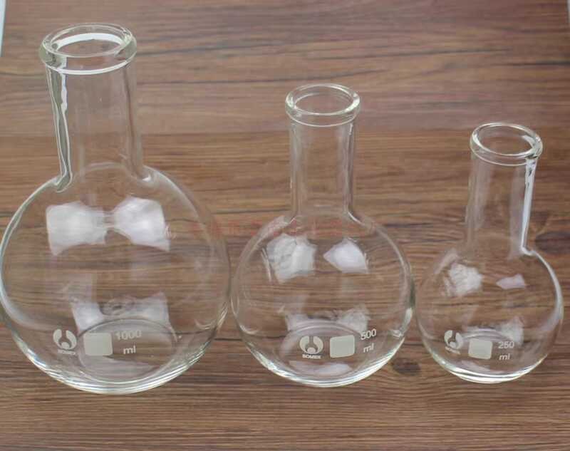 Glass round bottom flask, flat bottom flask, distillation flask 250ml ...