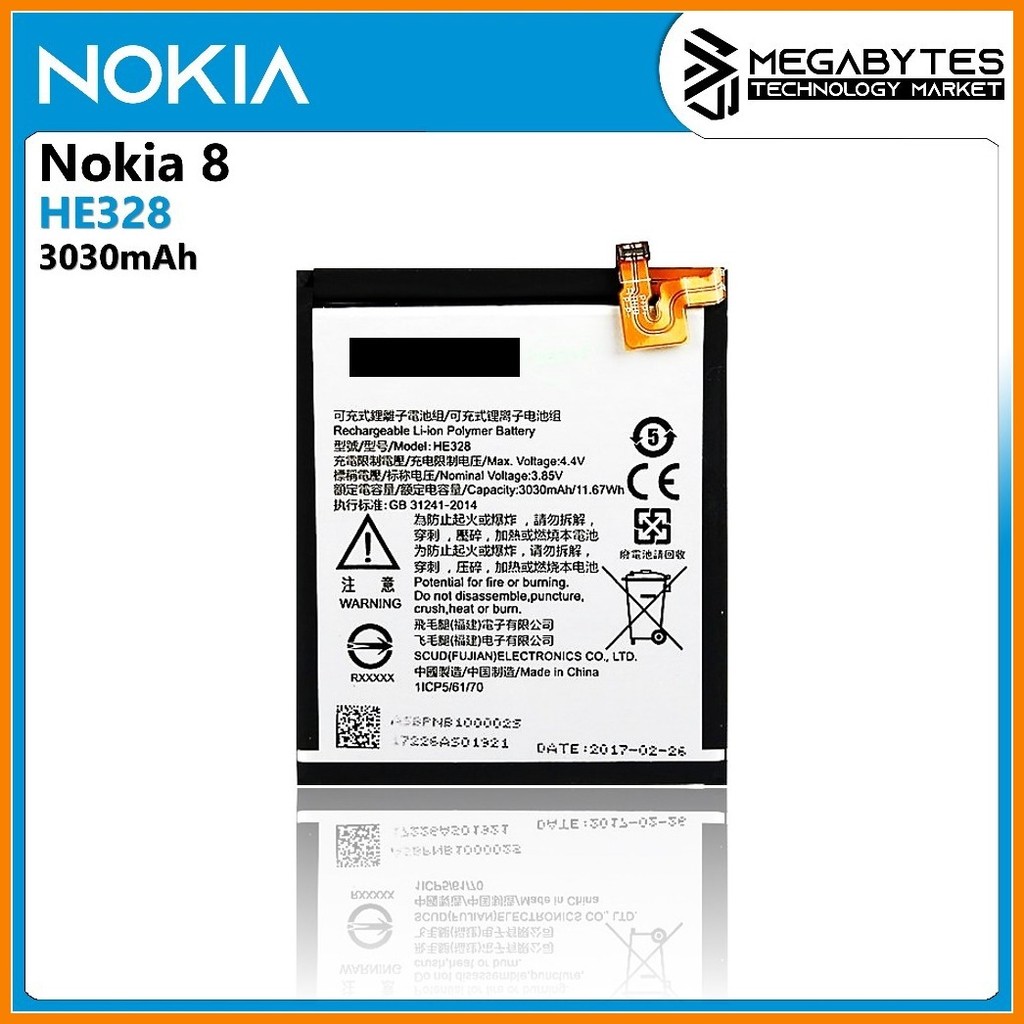 Megabytes Battery for Nokia 8 | TA-1004 TA-1012 TA-1052 HE328 | Shopee ...