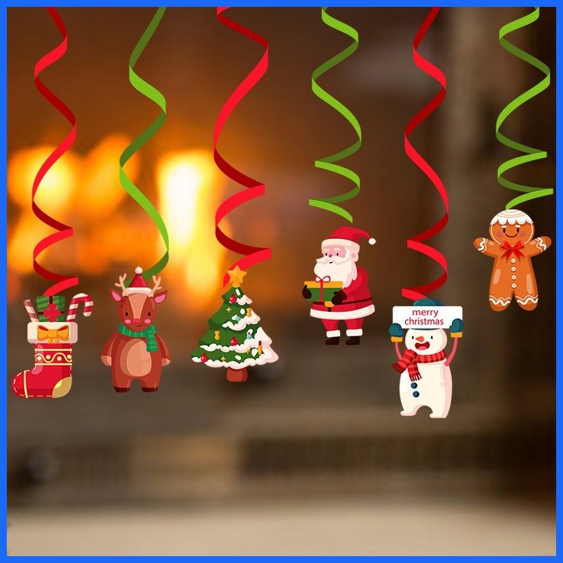 ∲ ♠ Merry Christmas Pull Flag Accessories Christmas Eve Banners Hanging ...