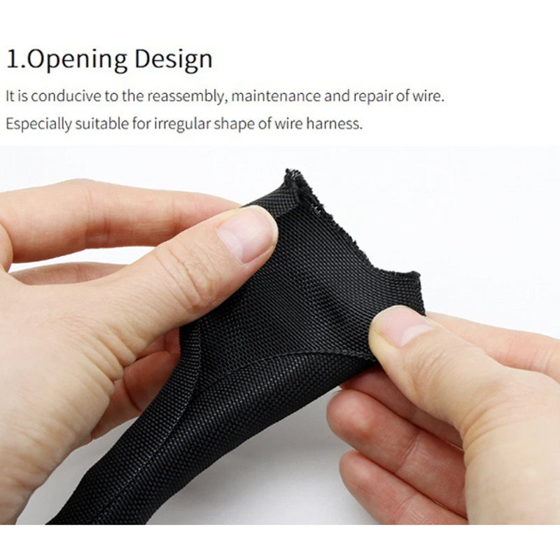 Self Closing PET Expandable Braided Sleeve Insulated Wrap Self-Closed ...