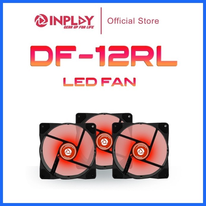 ↓ ☇ Inplay DF-12RL 120mm Bright Red LED fan for PC Case Desktop ...