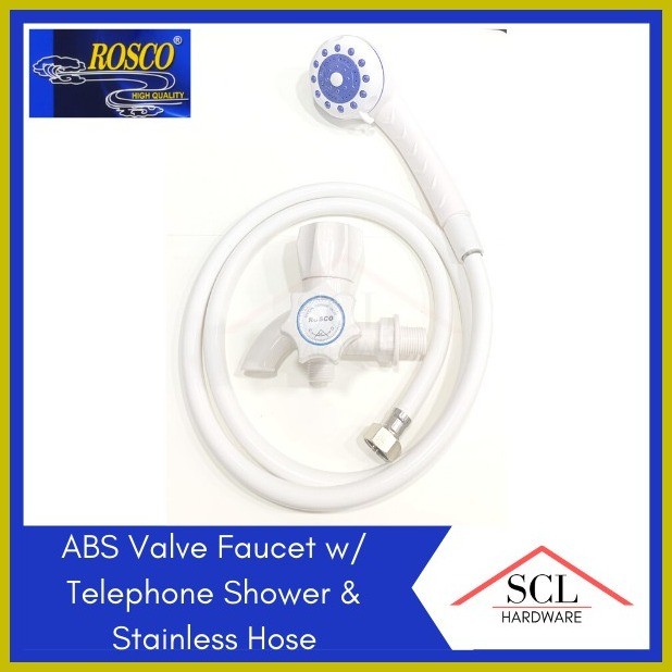 ROSCO ABS Valve Faucet with multifunction telephone shower Set (White ...