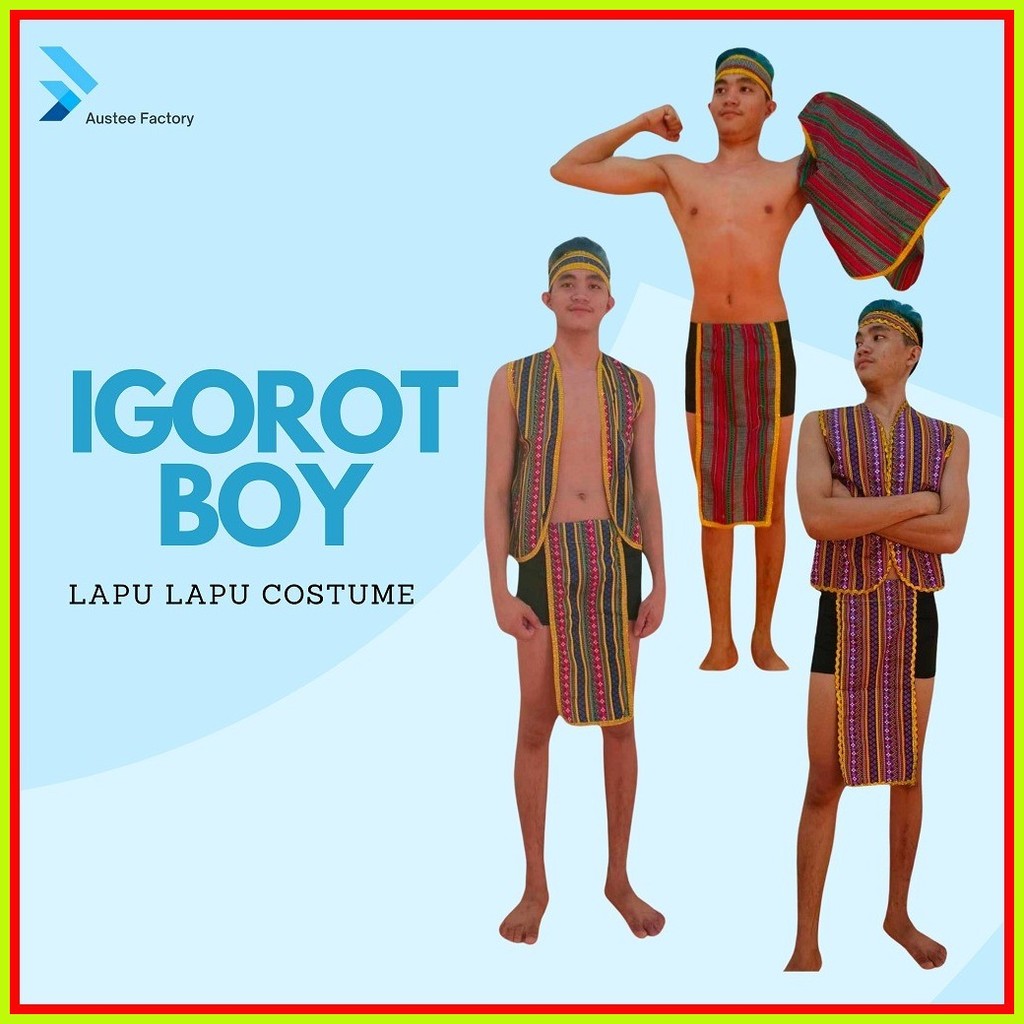 Austee Filipino Igorot Costume Lapu lapu Attire Set Chaleco Vest and ...
