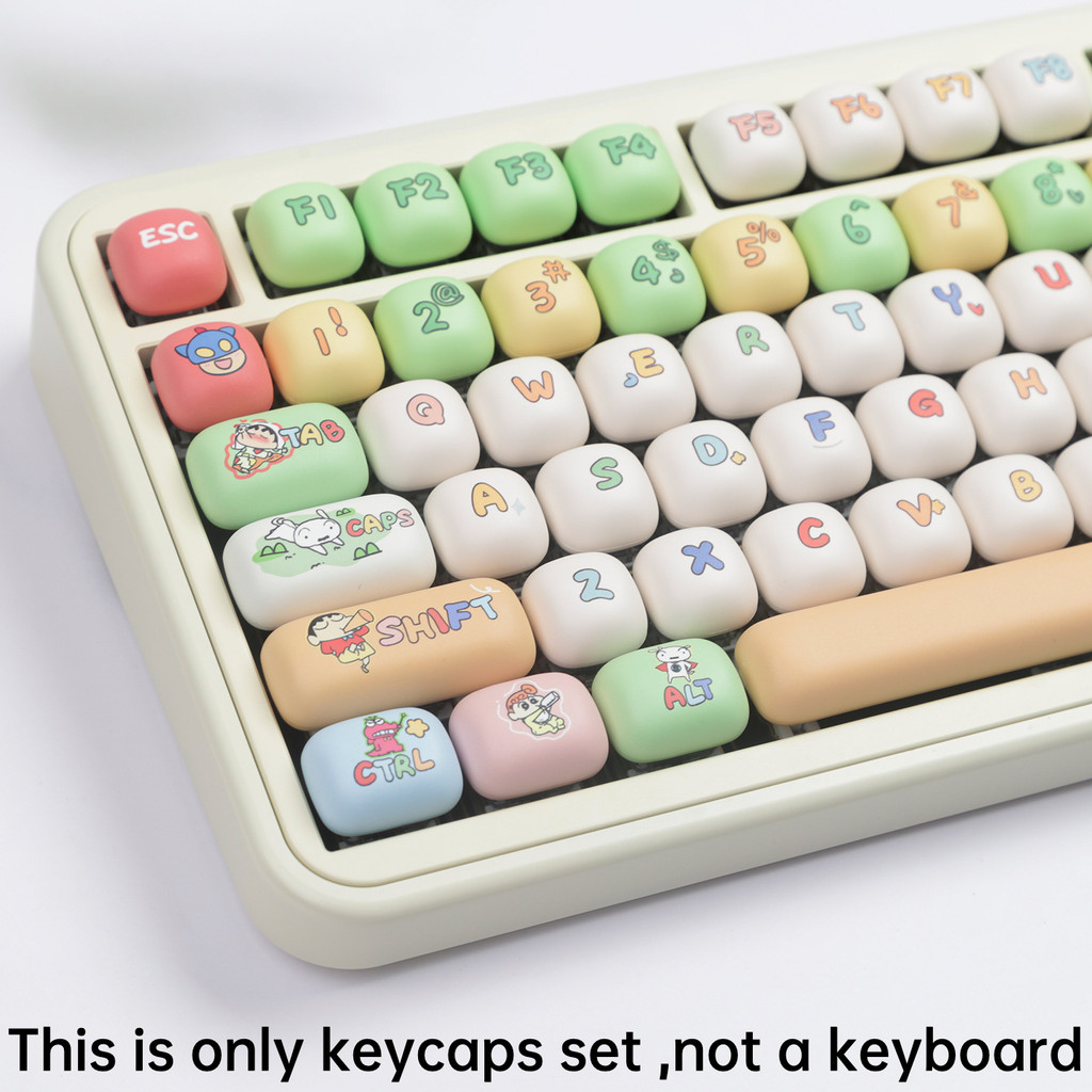 PBT Keycap MOG Cartoon Shin-chan Cute Round Small Mantou Dye ...