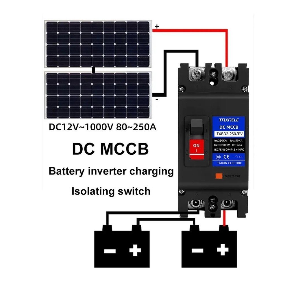 DC MCCB 2P 125A 250A 1000V DC Solar Molded Case Circuit Breaker MCCB ...