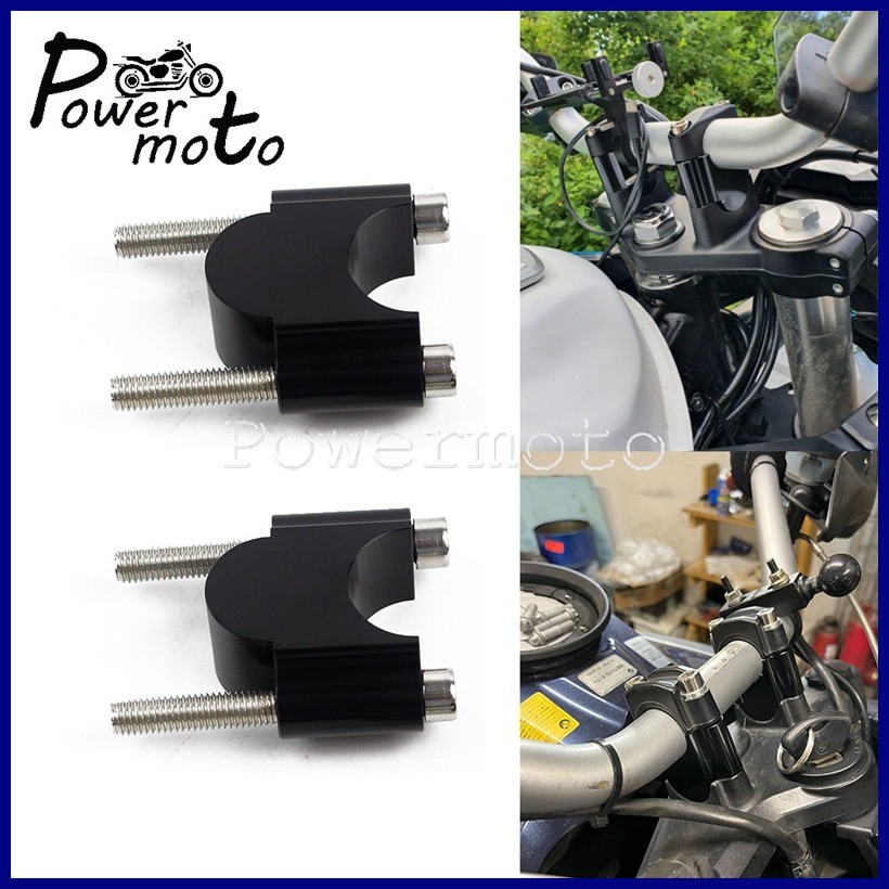 Motorcycle 7/8" & 1 1/8" Handlebar Riser Kit Universal 22 28mm Bar ...