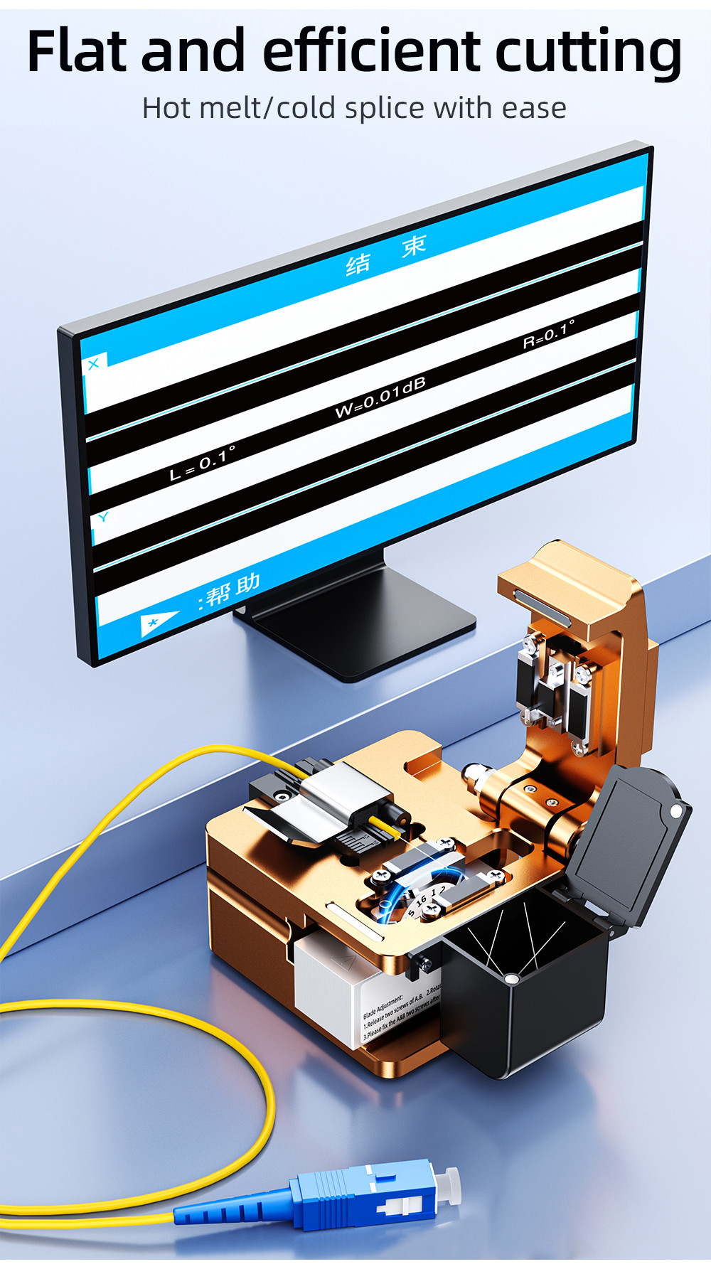 ZOERAX Fiber Optic Cleaver High Precision Fiber Cutter for Fusion ...