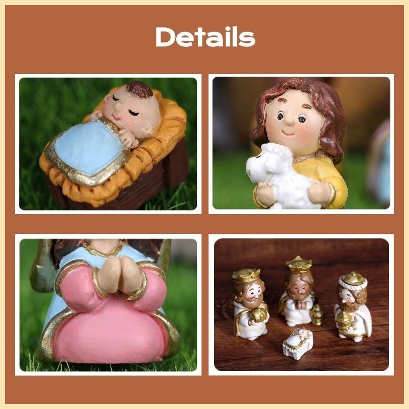 Christmas Belen Nativity Set For Xmas Decoration Holy Family Resin ...