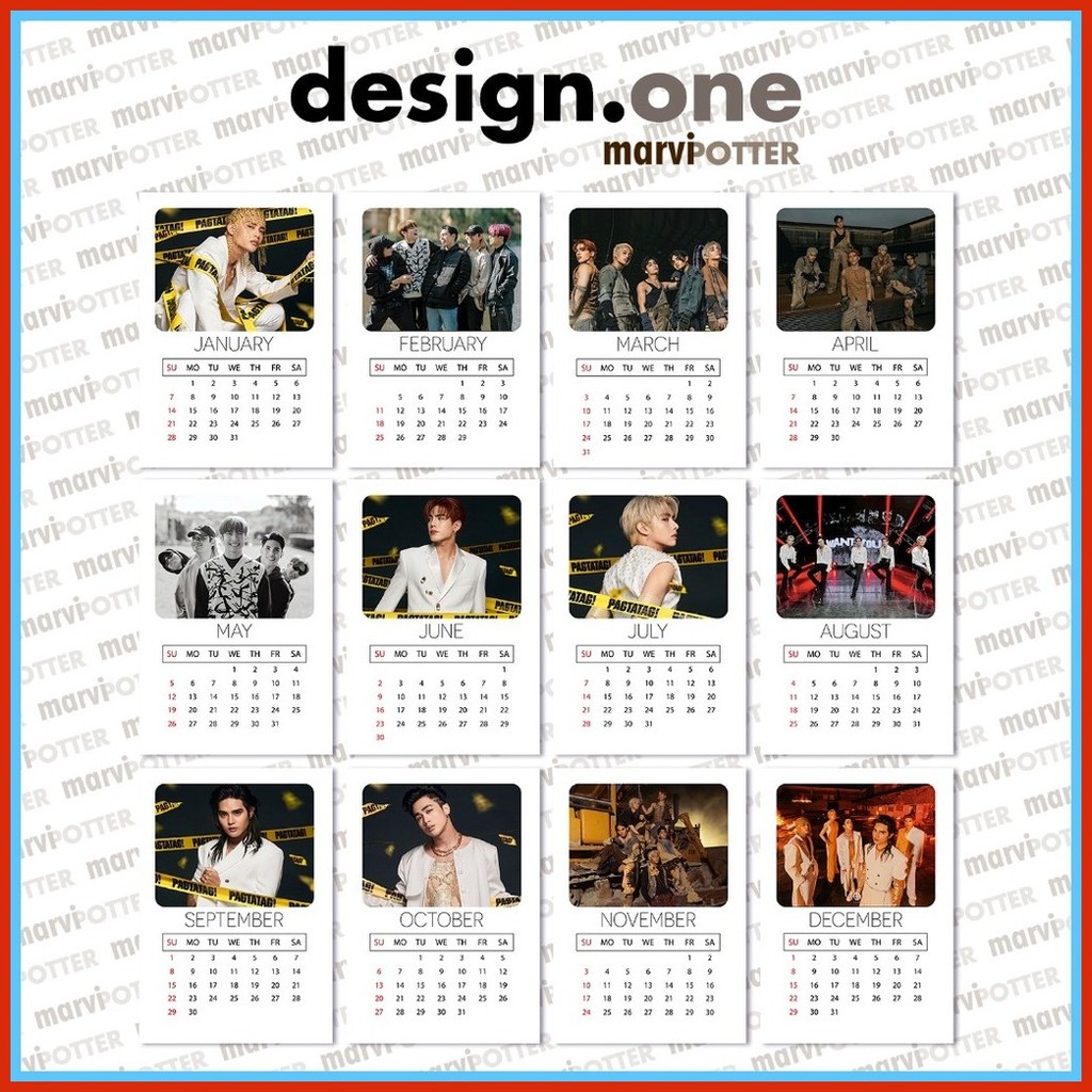 ☪ SB19 Mahalima Inspired 2024 Desk Calendar 4R (200 GSM Page 250 GSM ...