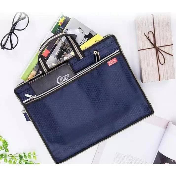 Portable Document Bag Zipper Document Bag Business Briefcase Men's Data ...