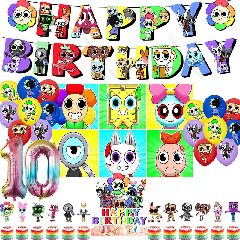 F3 Dandy's 3 World Birthday Party Plies Decoration Dandys World Banner ...