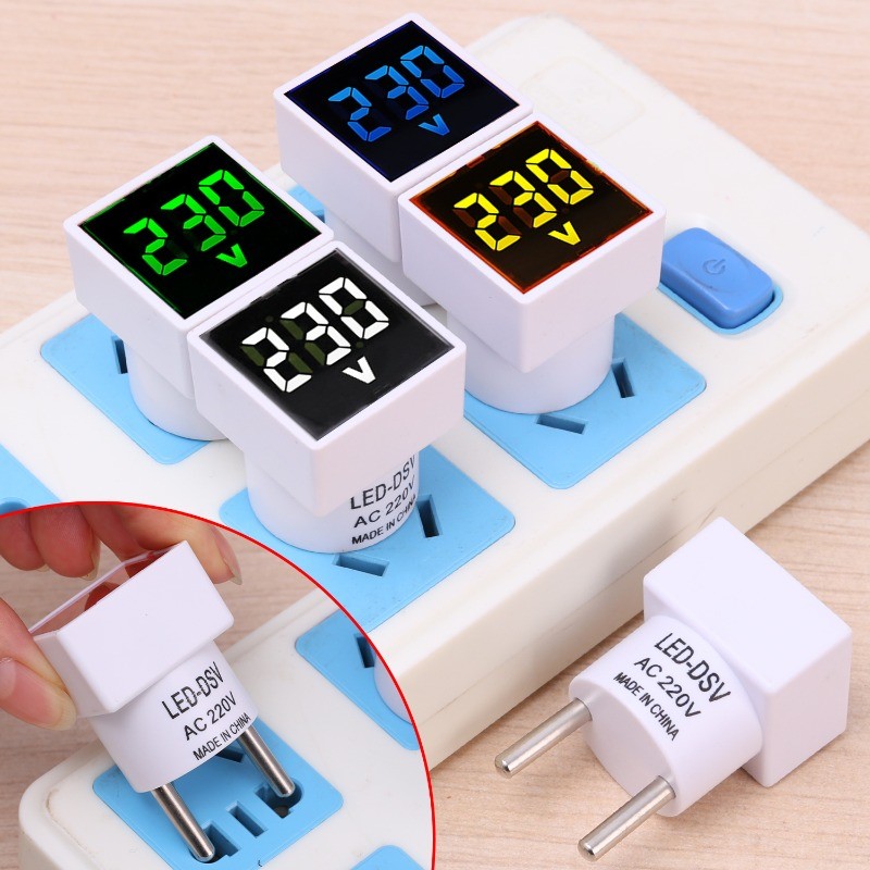 AC50-500V LED Digital Voltmeter Plug - Mini EU Voltage Measurement Plug ...