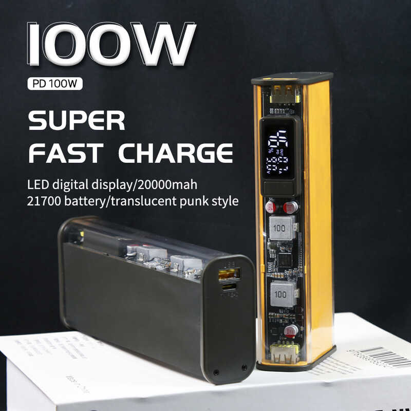 Power Pd100w Bank 21700 DIY Battery Case 20000Mah PPS 100W LED Display ...