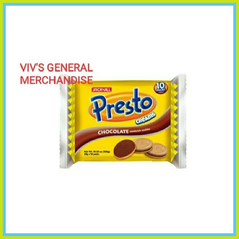 ☂ Presto Cream Chocolate Sandwich Cookies ( 30g x 10s ) | Shopee ...