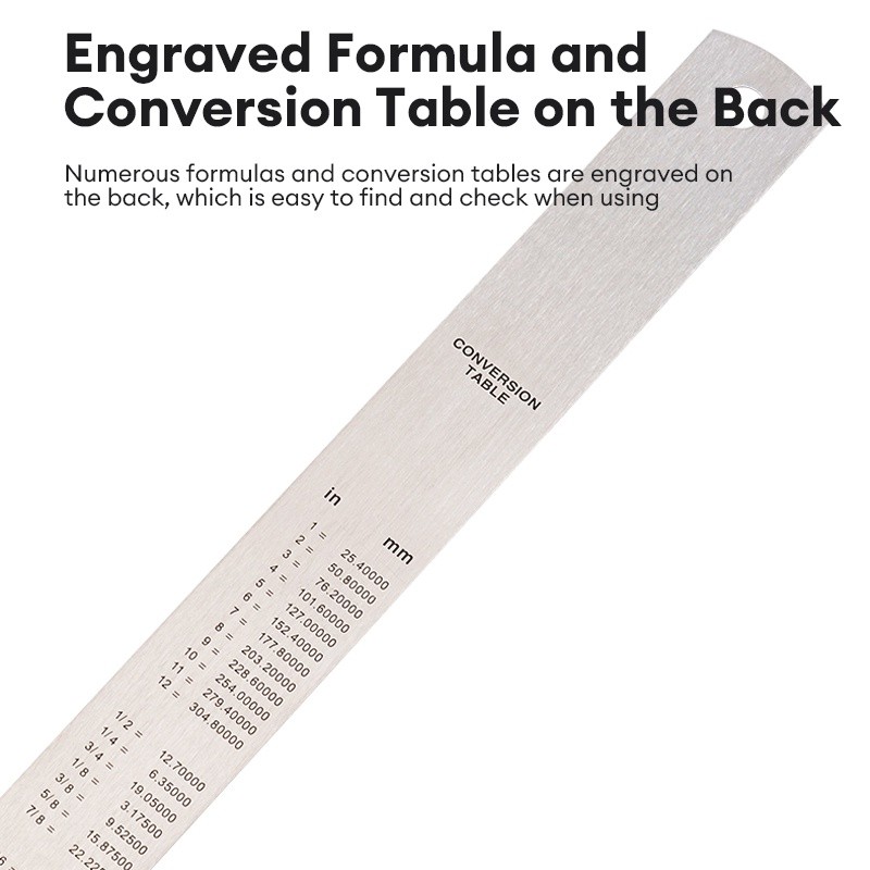 Deli 50cm Stainless Steel Ruler 8464 20inch Straight Ruler Measuring ...