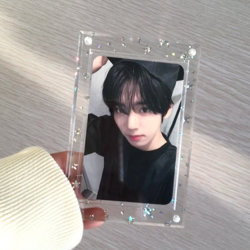 Kpop Laser Photocard Holder Frame 3inch Card Storage Acrylic Photo ...
