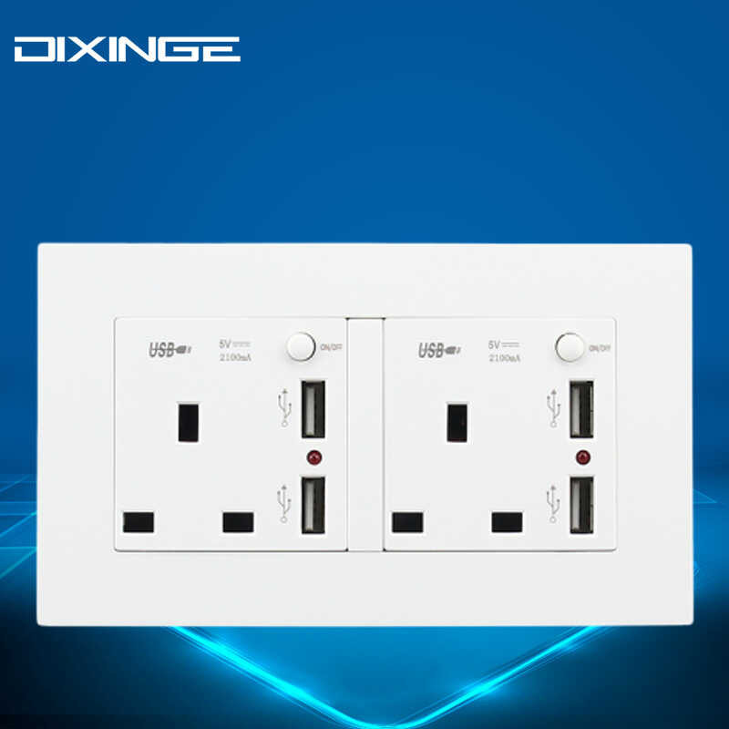 A8 series two British standard Hong Kong side 3-hole power wall socket ...
