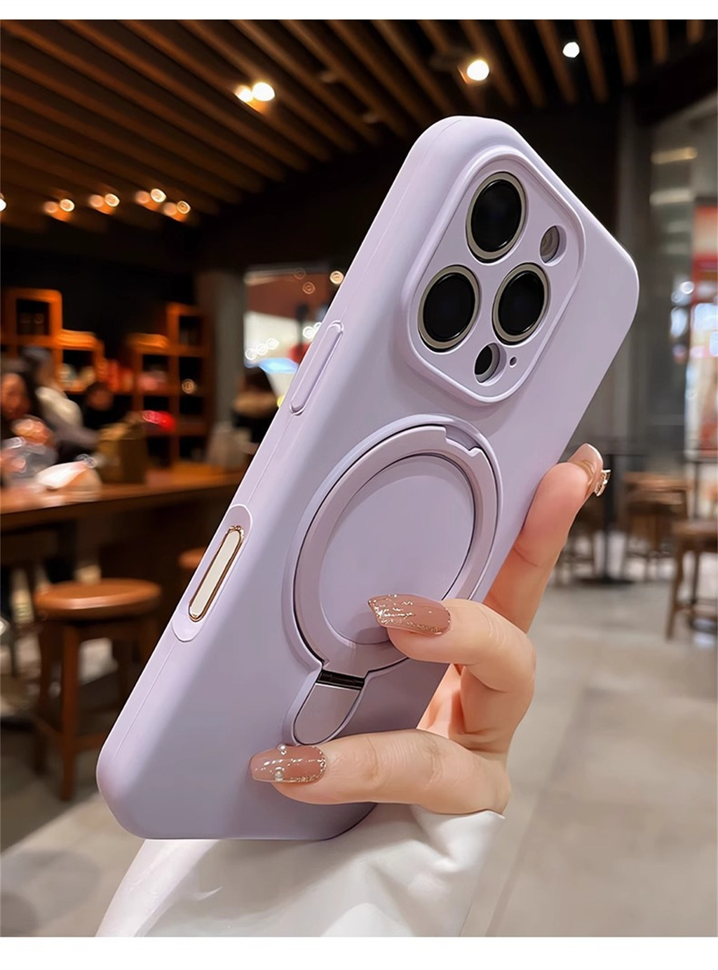 Flip Bracket Magnetic Liquid Silicone Phone Case for IPhone 16 Pro Max ...