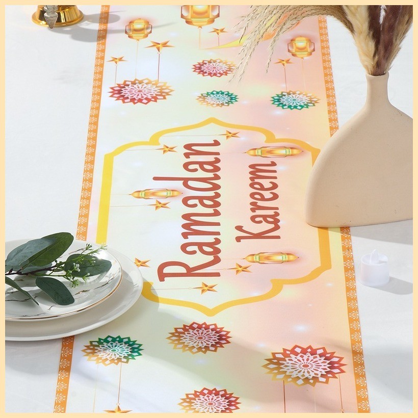 5 Colors Ramadan Kareem Table Runner Polyester Tablerunner 4-6 Seaters ...