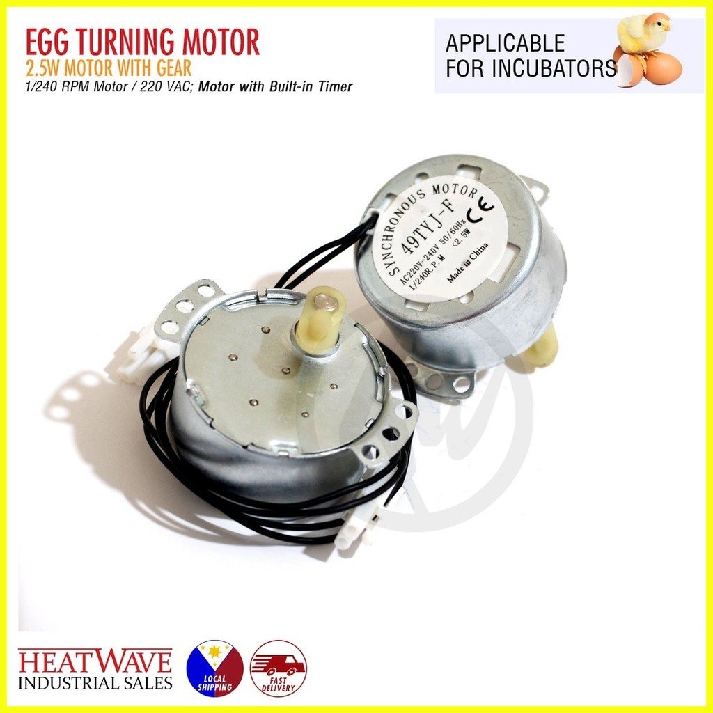 2.5W TURNING MOTOR (with Built-In Timer for Small Incubator Trays ...