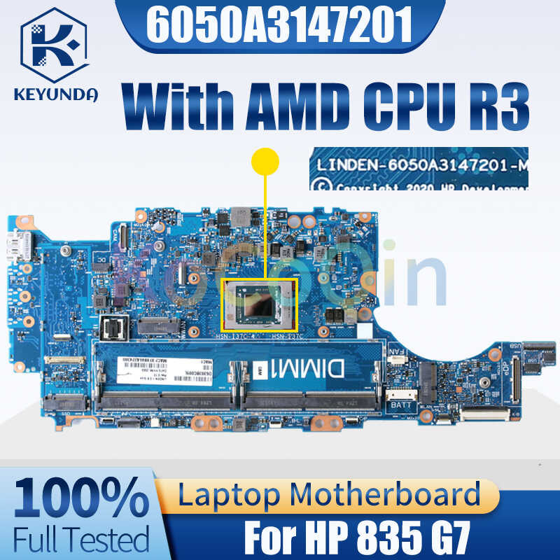 For HP Elitebook 835 845 635 G7 Notebook Mainboard 6050A3147201 R3 AMD CPU Laptop Motherboard ...