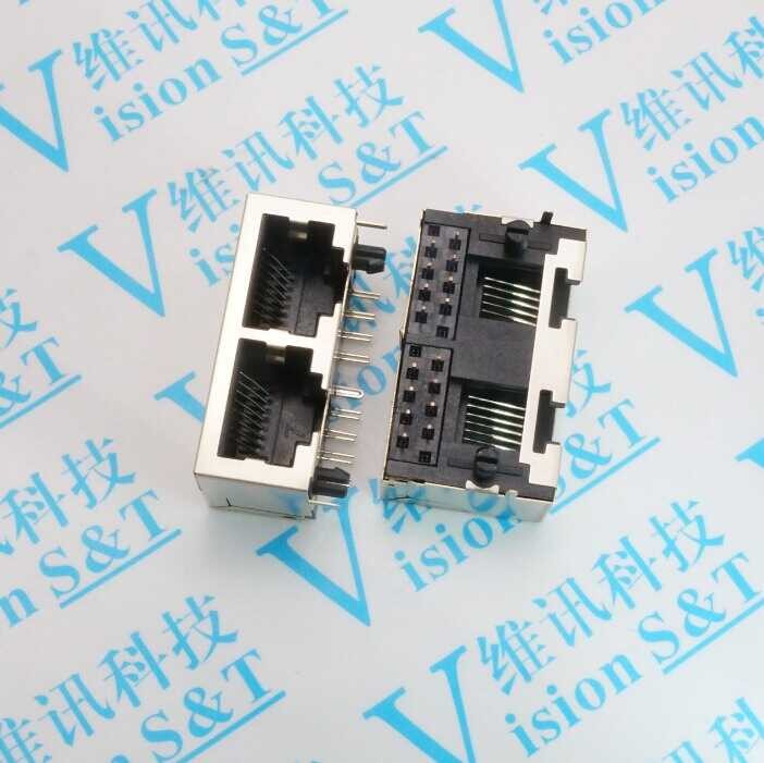 RJ45 network interface connected 1 2 horizontal 31 18.5 * 12 dual port ...
