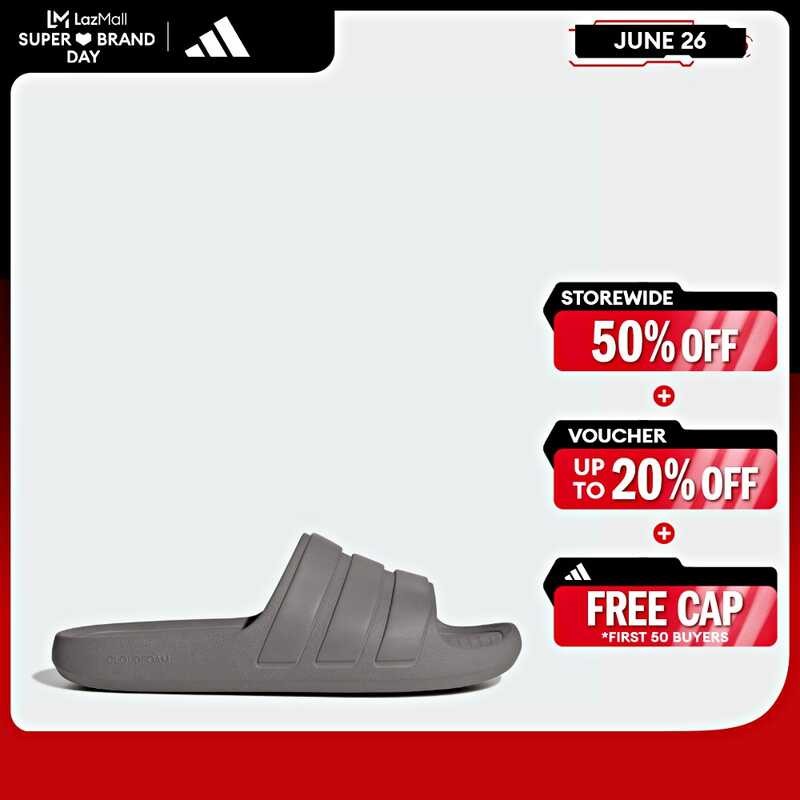 Lifestyle Adilette Flow Slides Unisex Grey Jp5680 | Shopee Philippines