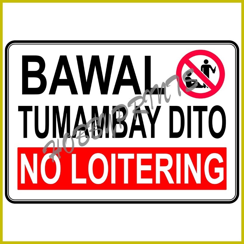 Bawal Tumambay Signage Laminated Sign | Shopee Philippines