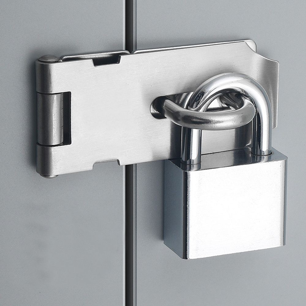 Stainless Steel Lock Padlock Burglar-proof Box Buckle Gate Hasp Door ...